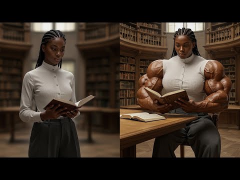 FBB - Before & After - Ai Muscle Girl | Female Bodybuilding | Giantess growth Muscular Woman 02