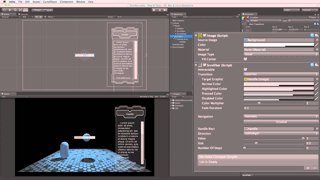UI Scrollbar - Unity Official Tutorials