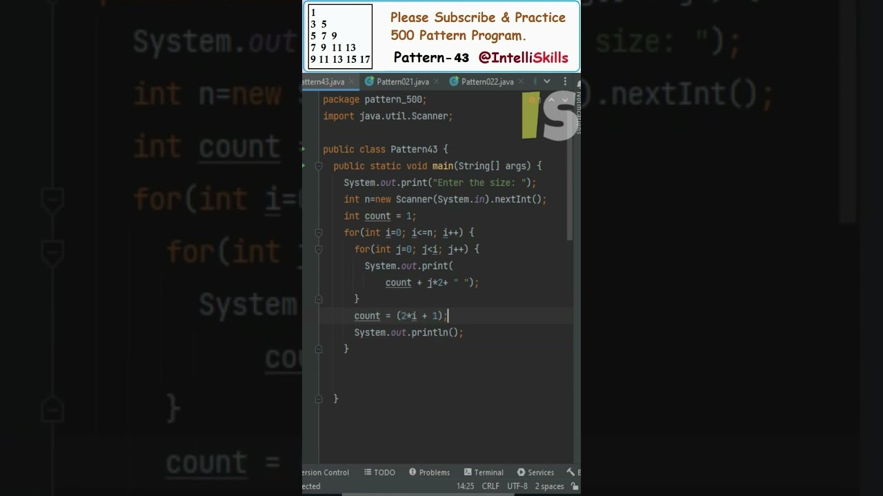 Java Pattern-43 | 500 Java Pattern Programs #shorts #java #coding #programming