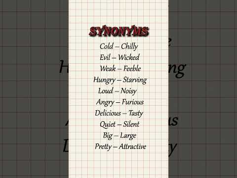 Synonyms #english #vocabulary #shortvideo #shorts