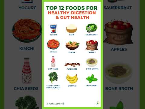 Top 12 Foods for Healthy Digestion and Gut Health #food #vitamin