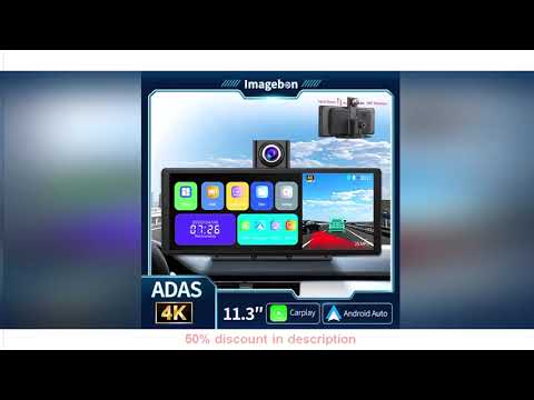 #Imagebon 11.3"ADAS Newest Dash Cam 4K Wireless CarPlay & Android Auto 3 Channel Recording Time La