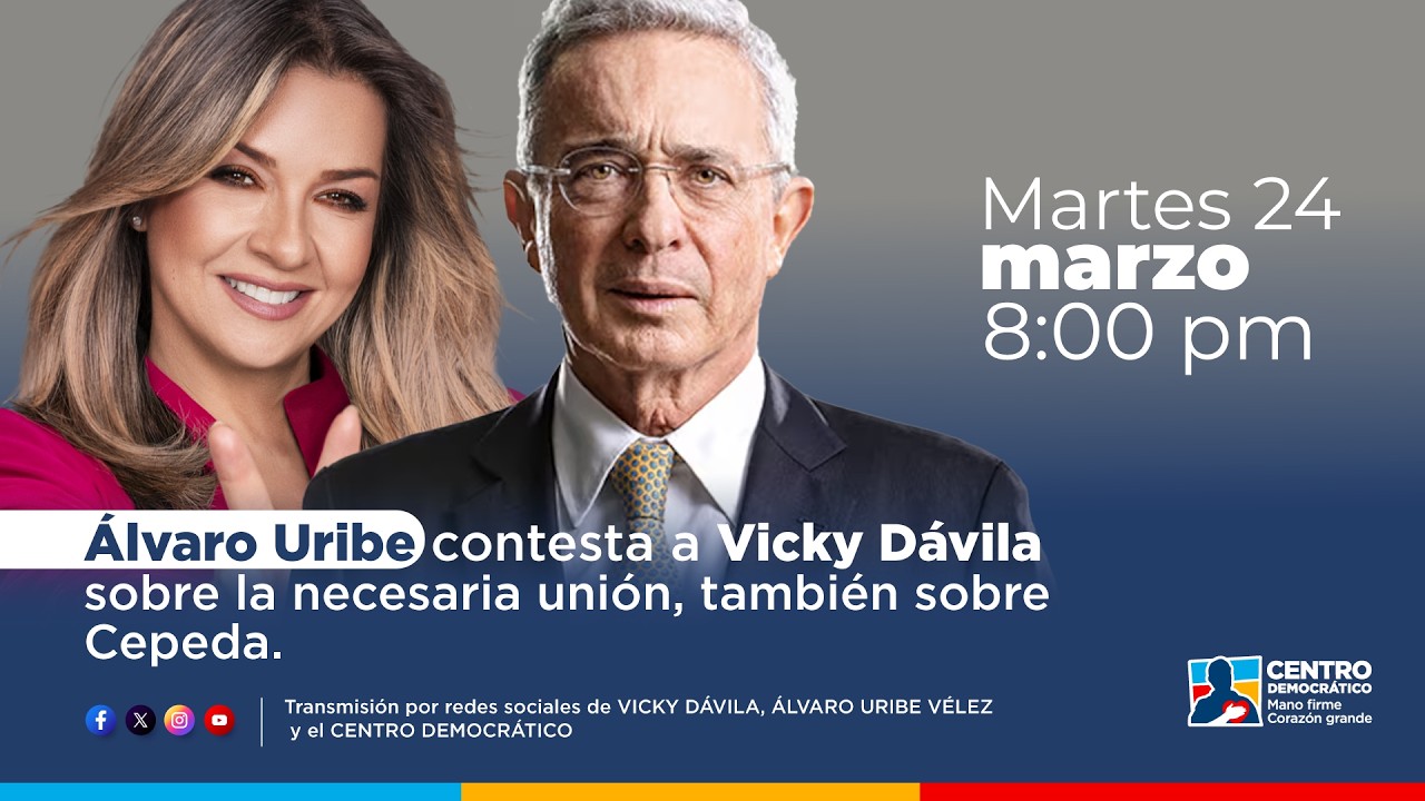 Álvaro Uribe contesta a Vicky Dávila sobre la necesaria unión, también sobre Cepeda.