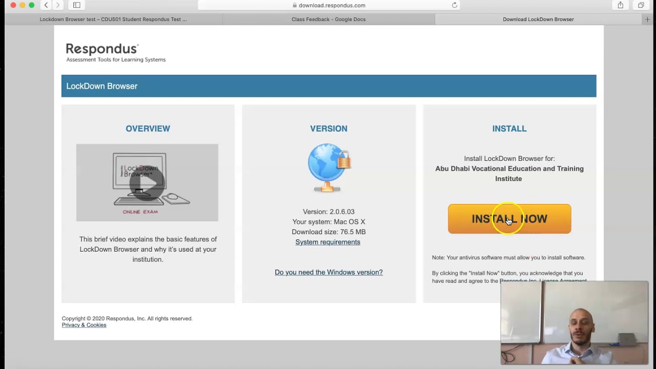 Install Lockdown Browser - MacBook