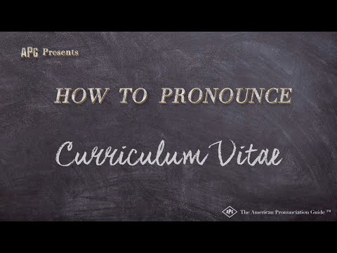 How to Pronounce Curriculum Vitae (Real Life Examples!)