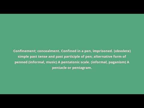 what is the meaning of pent
