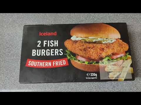 Southern fried fish burger from Iceland | Air fried southern fried fish burger review by jlifeable