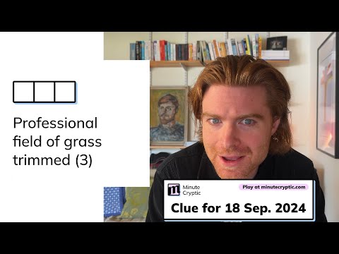 Minute Cryptic Clue #85 for 18 Sep 2024: Professional field of grass trimmed (3)