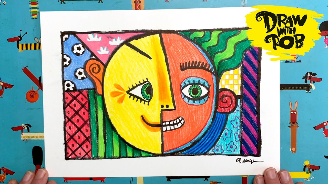 #DrawWithRob 85 Picasso-style Portrait