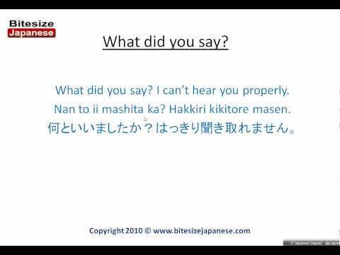 How to say what did you say in Japanese - www.bitesizejapanese.com