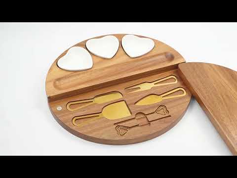 Acacia wood rotating cheese board