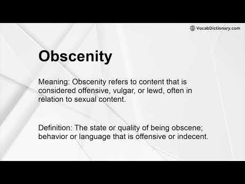 Obscenity Meaning