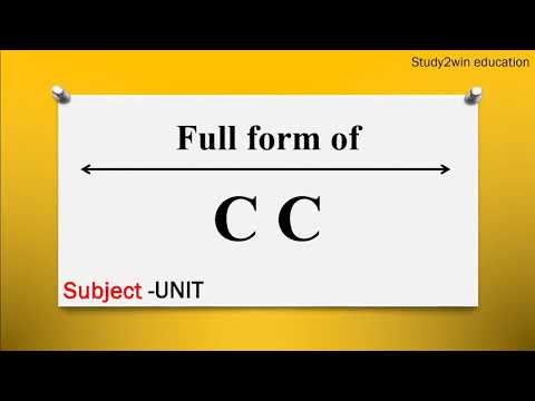 CC ka full form | Full form of CC in English | Subject - UNIT