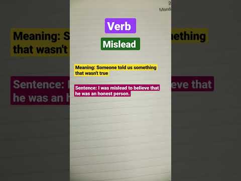 verbs with Meaning and Sentence(mislead)#betterlearning