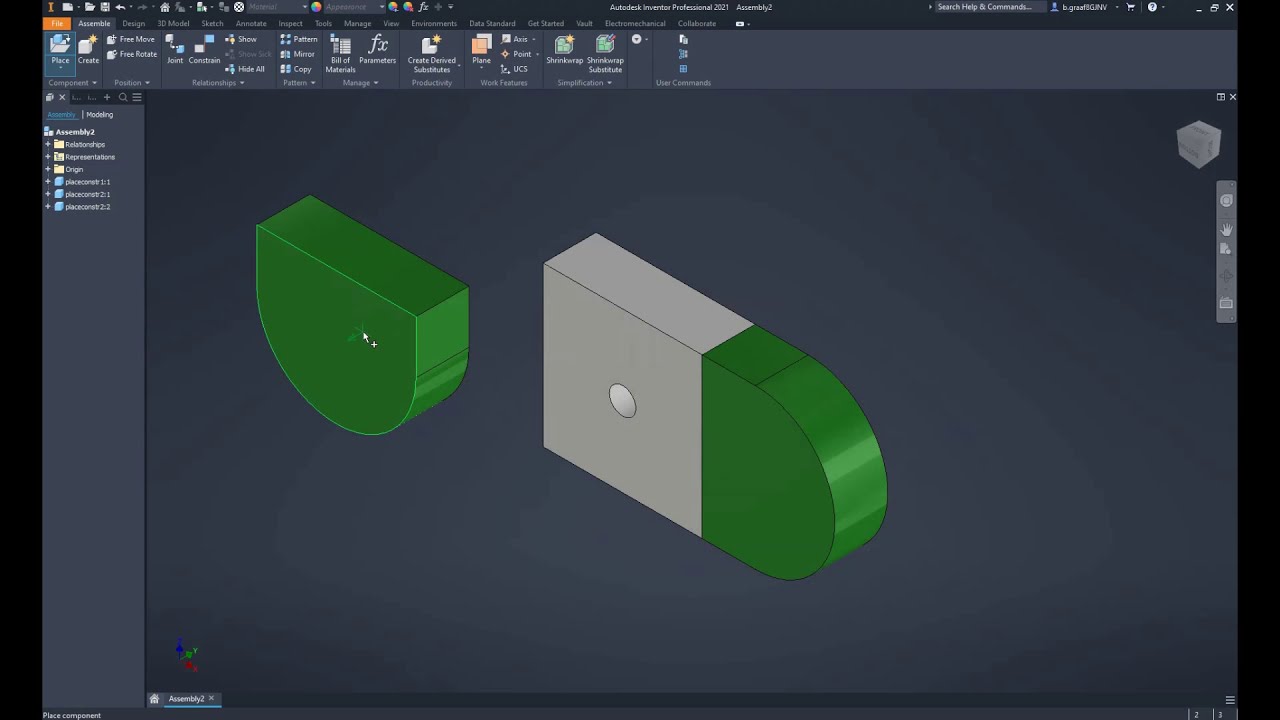 Autodesk Inventor - Add constraint during Place Command