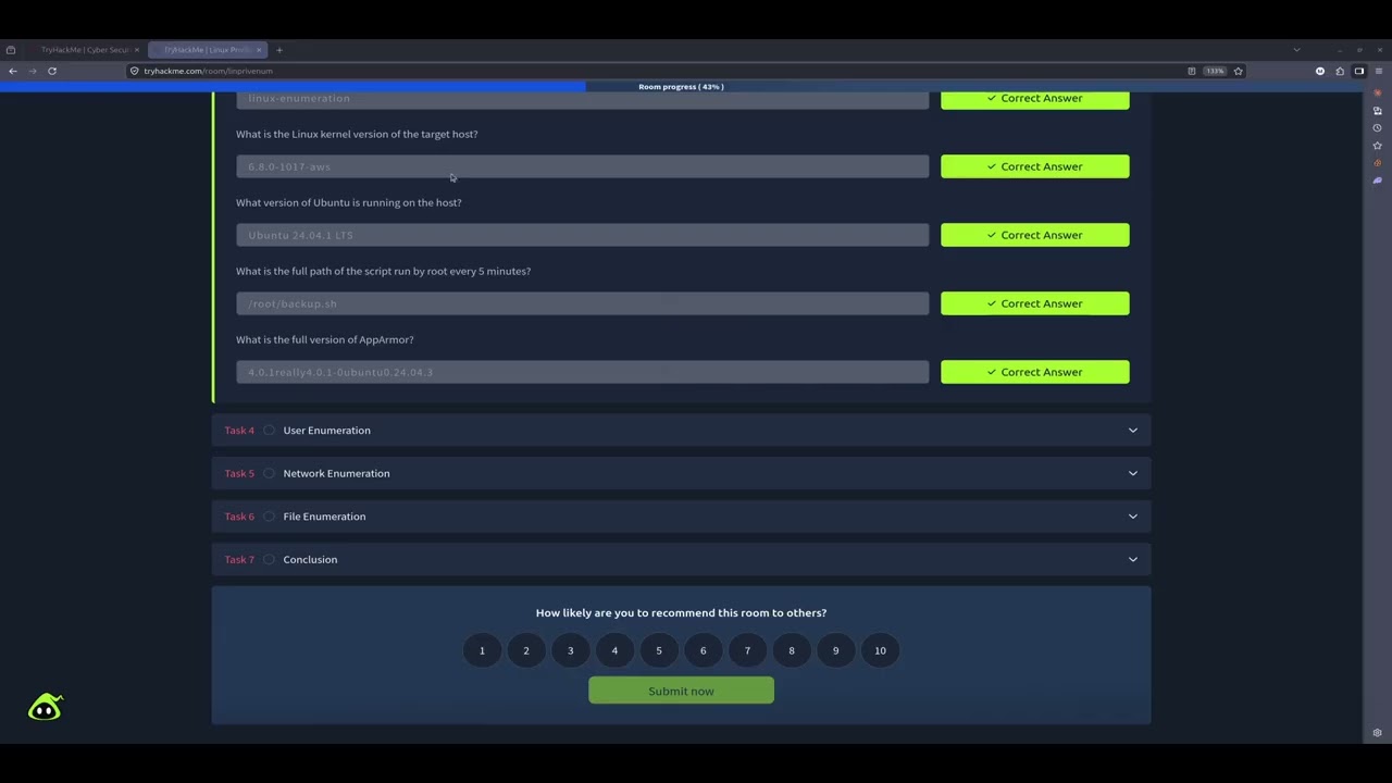 Linux Privilege Escalation Enumeration TryHackMe WalkThrough