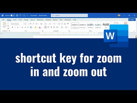 shortcut key for zoom in and zoom out