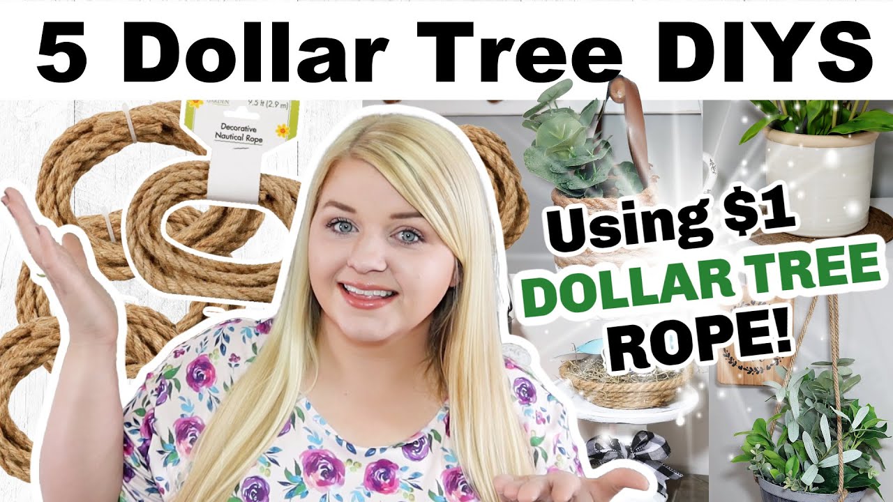 5 EASY ROPE DIYS!?! | HIGH-END LOOKS FOR LESS! | Dollar Tree Rope DIYS | Krafts by Katelyn