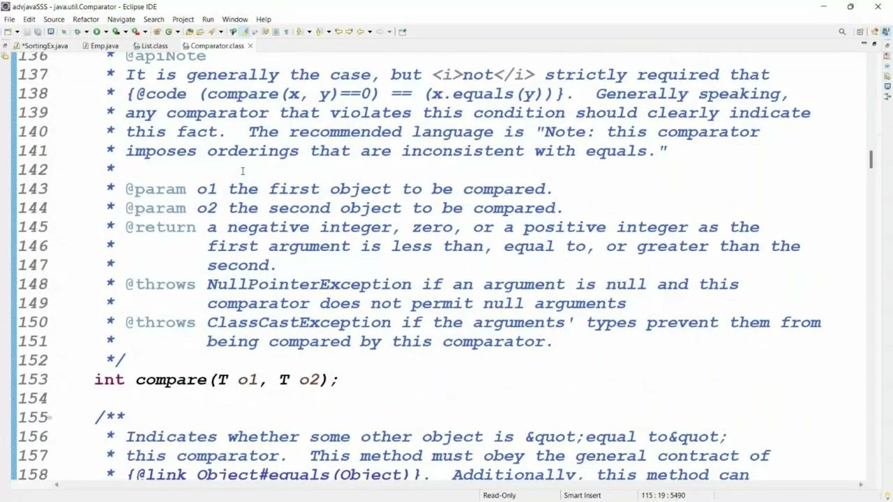 COREJAVA || JAVA-8 FEATURES || Session=9 || DATA SORTING  EMP object sort() method || Mr. RATAN SIR