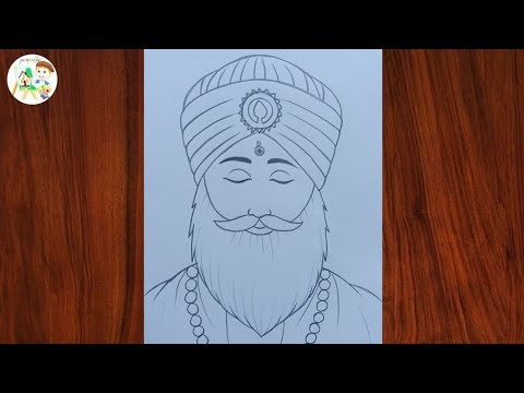 Guru nanak drawing step by step for beginners l How to draw guru nanak easy