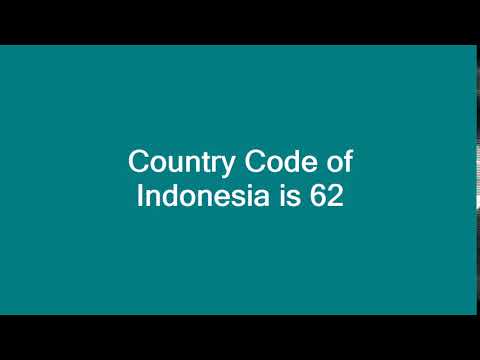 Country Code of Indonesia is 62