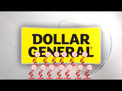 Thirteen Luxo Lamps vs Dollar General Logo