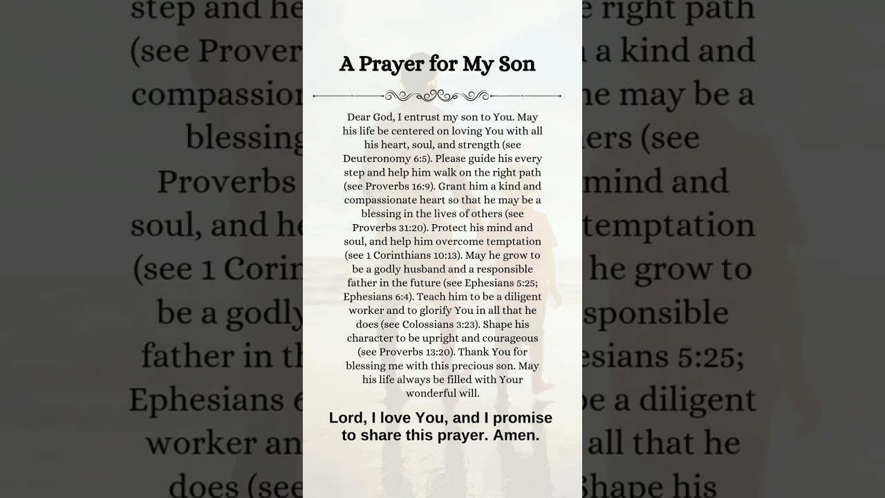 A Prayer for My Son #PrayerForYou #theprayer #shorts #shortsvideo #Jesus #prayer