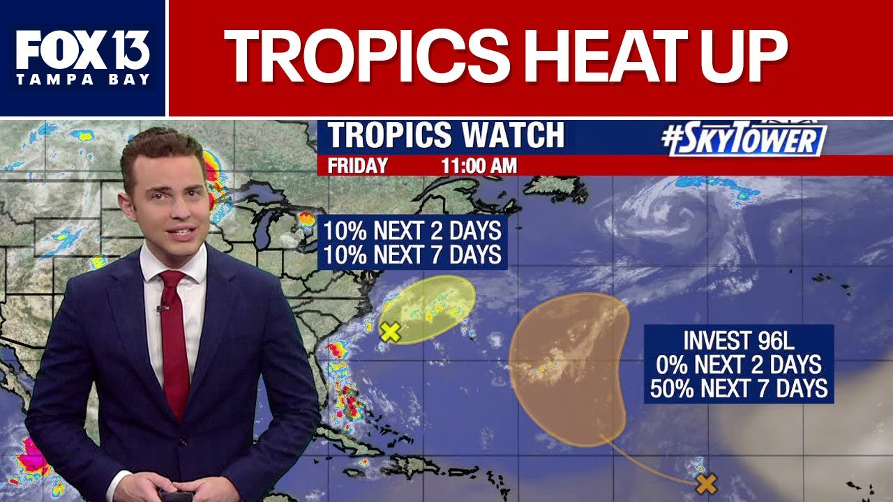 Tropics heat up with 2 areas of disturbed weather that could develop in Atlantic