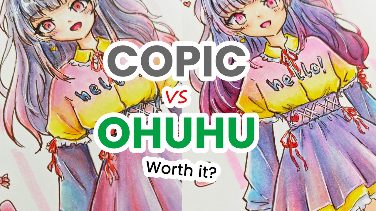 Copic vs Ohuhu Alcohol Markers Review - Which Is More Worth It? #ohuhuplus #ohuhumarkers #ohuhu