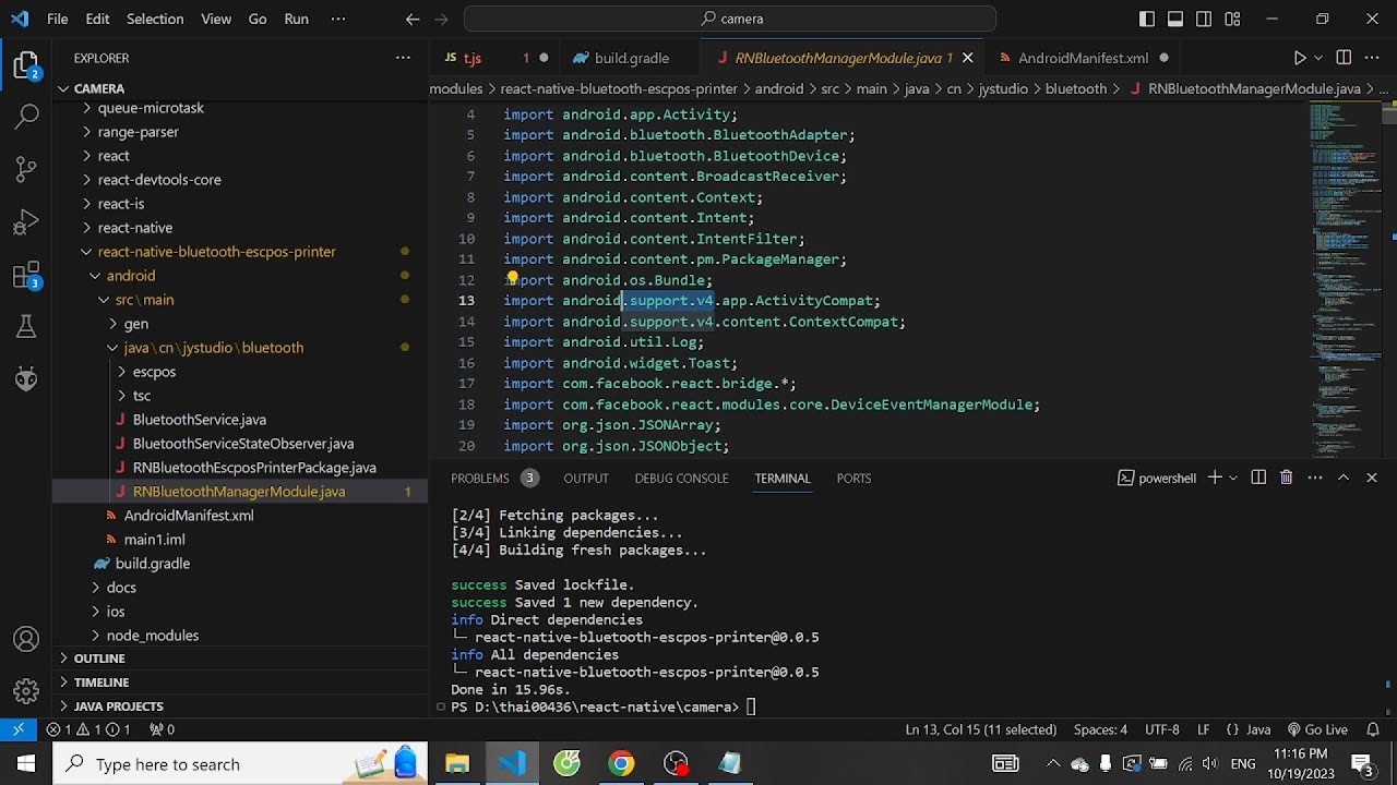 [RN] Set up react native bluetooth escpos printer in IOS and ANDROID. Print QR code, image base 64.