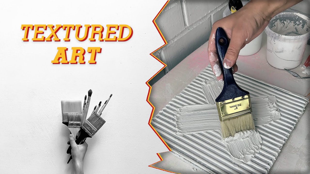 Creating experimental textured art on canvas | Texture paste tutorial