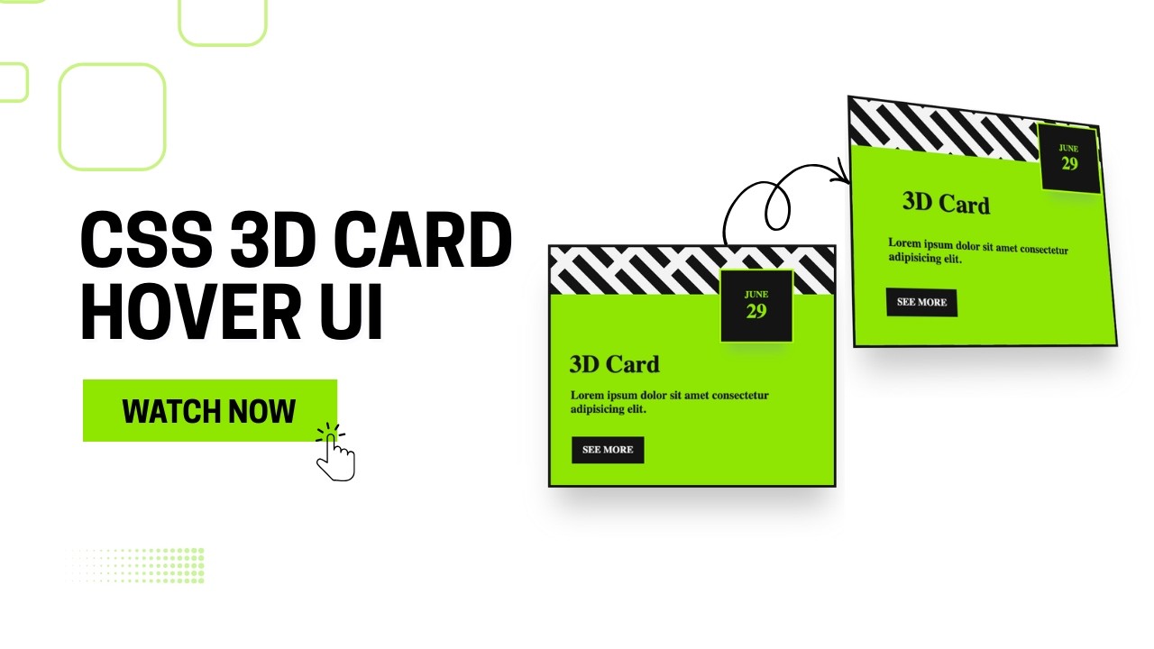 3D Card Hover Effect with HTML & CSS | Smooth UI Animation