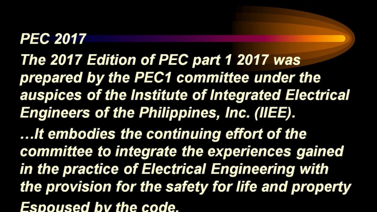 PEC 2017 Changes