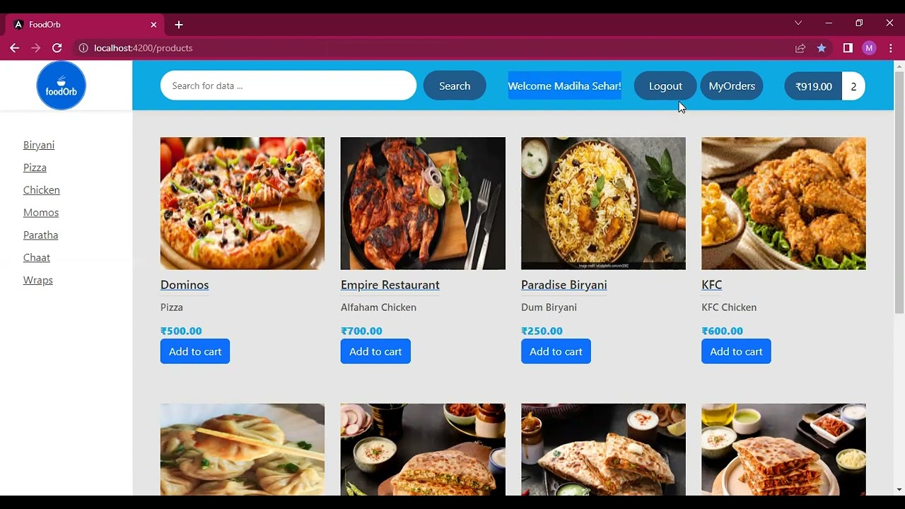 FoodOrb (E-commerce Website) : Food Ordering Website | Angular + Spring  Boot | Java Project Help