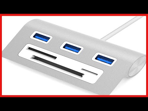 SABRENT Premium 3 Port Aluminum USB 3.0 Hub with Multi-in-1 Card Reader (12" Cable) for iMac,
