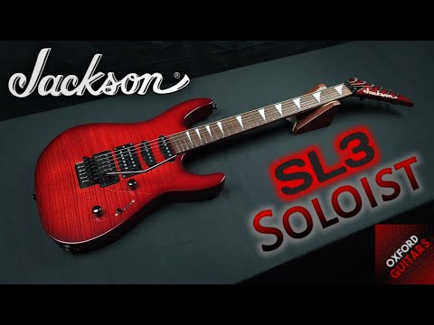 Jackson SL3 Soloist Pro Trans Red 2006 Made in Japan Floyd Rose Neck Through guitar close up video