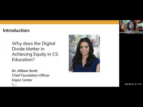 Equitable Computer Science Webinar Series: The Digital Divide: CS Equity Requires Connectivity