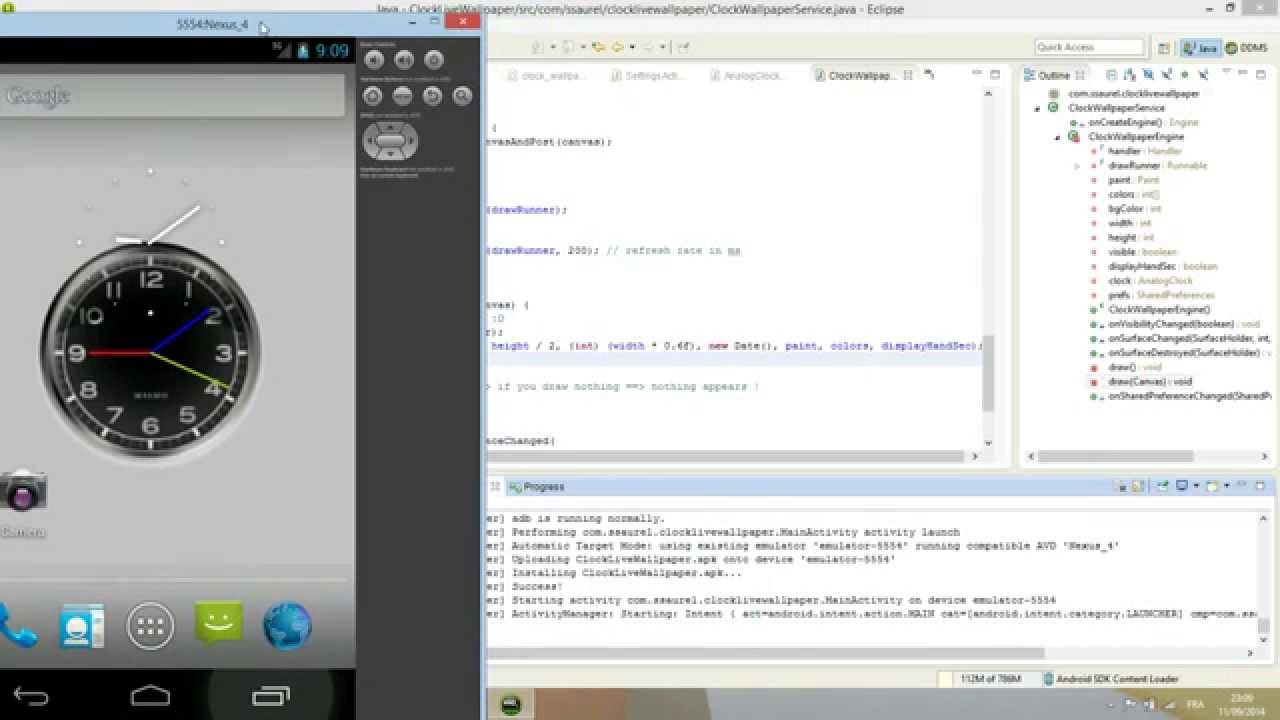 [Android] How to create a Live Wallpaper - Clock Live Wallpaper