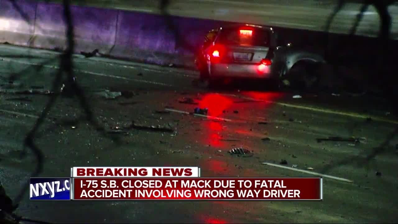 SB I-75 closed at Mack due to fatal accident involving wrong way driver