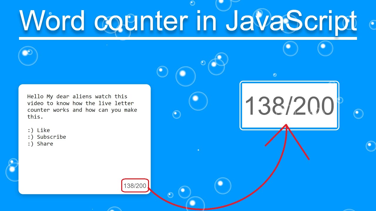how to make letter counter javascript | input event javascript | count letter | javascript projects