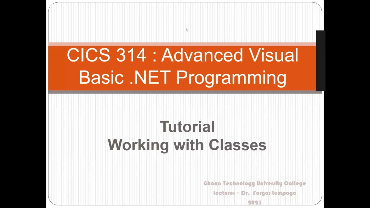 Tutorial Working with Classes PART 1 |Advanced Visual Basic (TUTORIAL) - INTEMEDIATE PROGRAMMING
