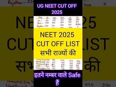 NEET 2025 STATE WISE CUT OFF // UG NEET CUT OFF ALL STATE #neet2025 #neetCutoff