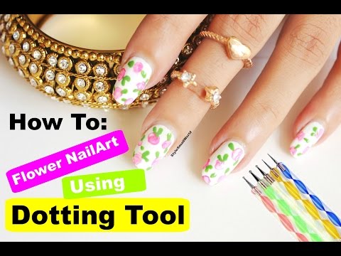 How To : Flower Nail Art using Dotting Tool for Beginners | Beginners Guide