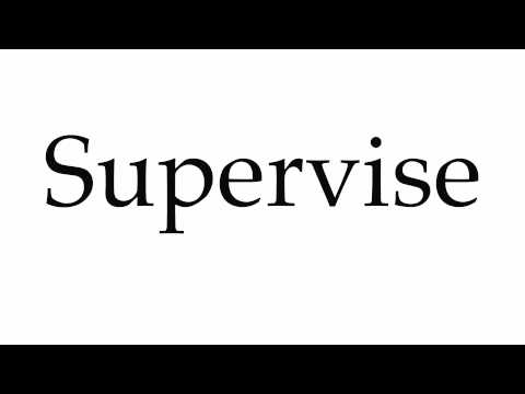 How to Pronounce Supervise