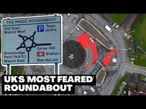 Magic Roundabout Swindon: CRAZY Junction CHAOS (Aerial Footage)