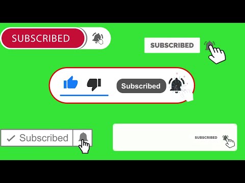 Top 15 | Youtube Animated Green screen Subscribe button with bell icon sound
