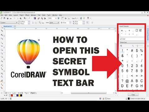 how to insert special characters in coreldraw