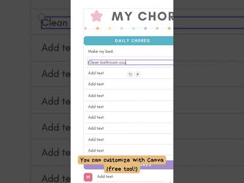 Chores Chart Printable for Kids