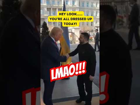 Trump Greets Zelensky With Funny Comment Today #funny #trump #memes
