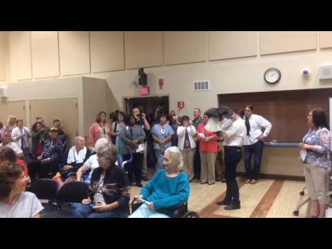 Challenger the bald eagle visits Saginaw's Aleda E. Lutz VA Medical Center